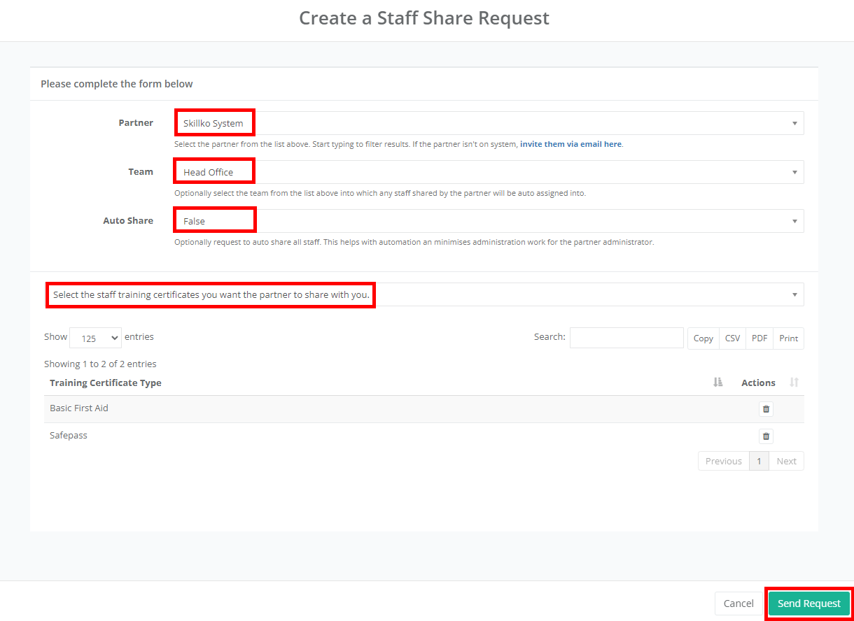 How can I send a Partner request and view linked Clients?