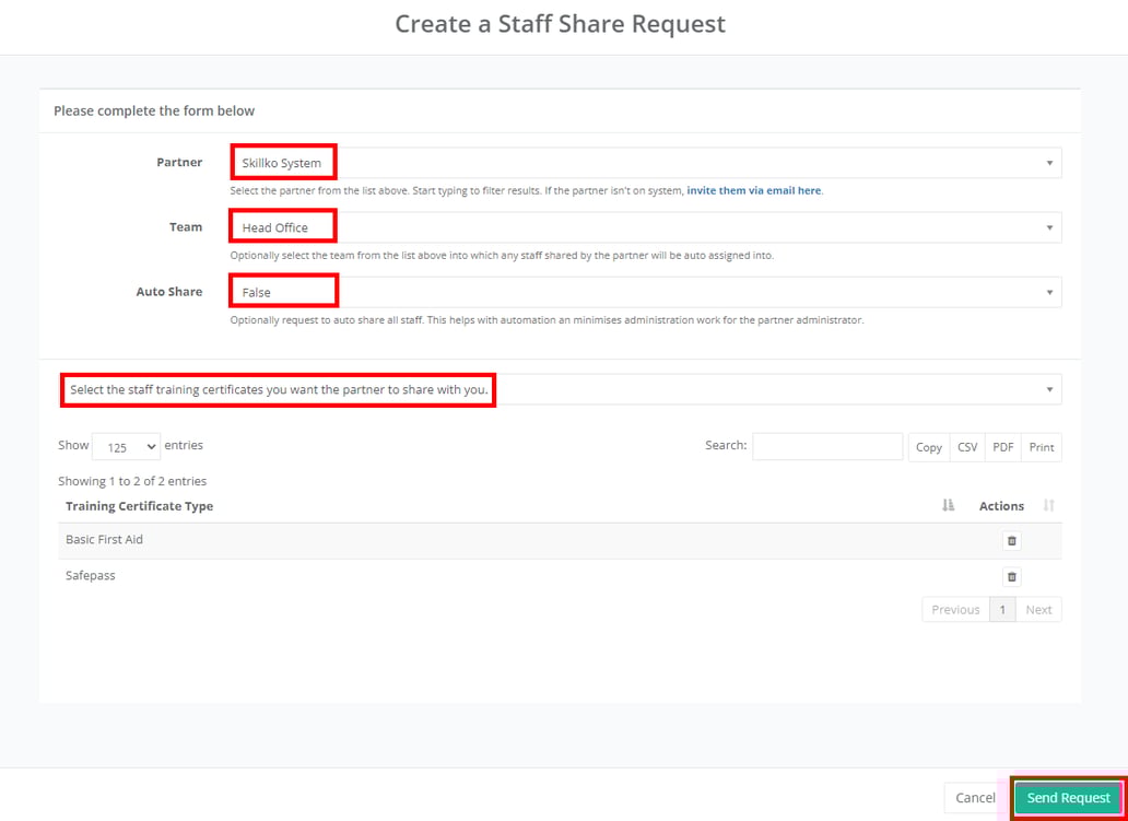 How can I send a Partner request and view linked Clients?