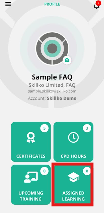 How do I access assigned learning?