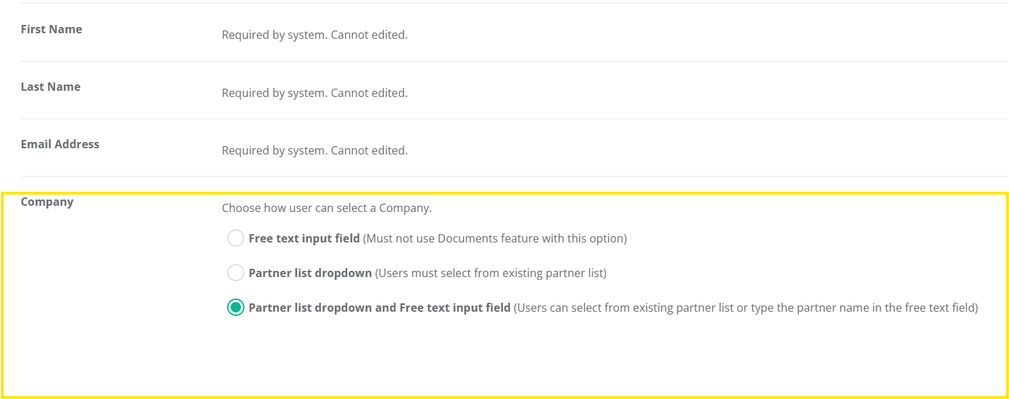 Onboarding Portal - Configurable settings